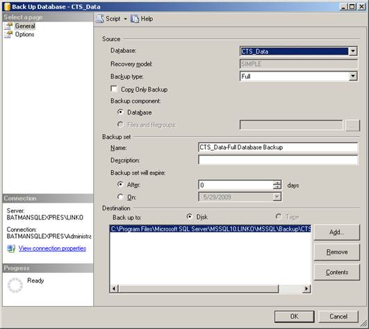 Backing Up Your Database - Linko Technology Inc.